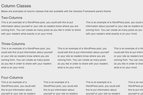 Using Column Classes - Bill Erickson
